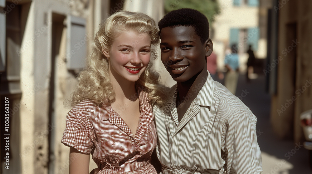 In the 1950s, a young blonde French woman and her African American ...
