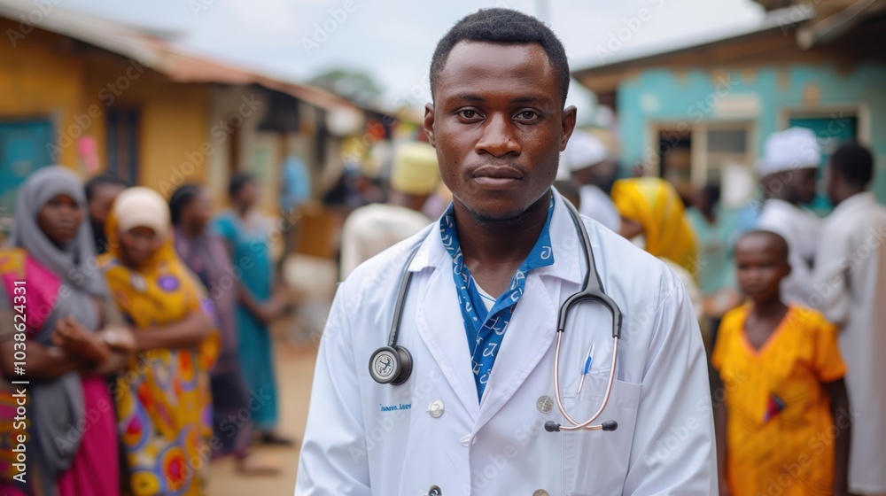 A doctor overwhelmed in a public health clinic, showing the strain on ...