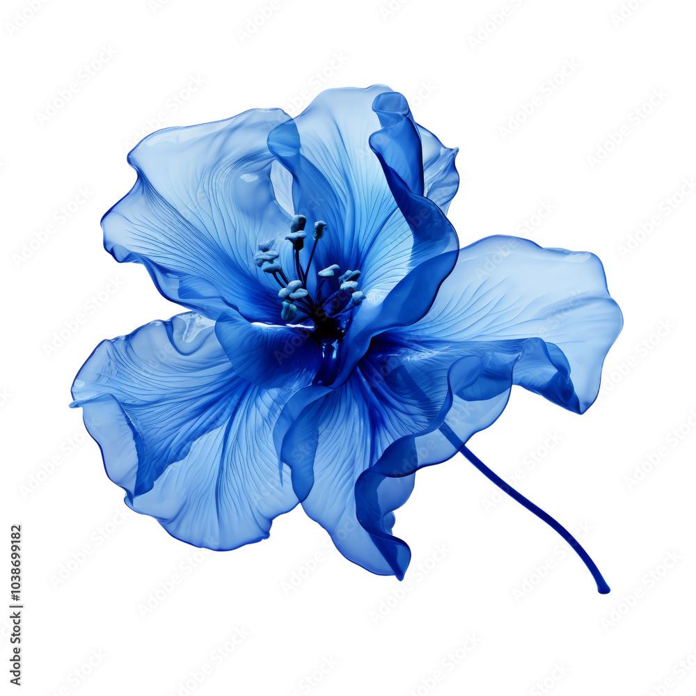 flying blue stalk flower isolated on transparent background cutout ...
