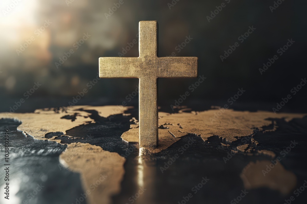 3D depiction of the global mission and evangelism featuring Jesus ...