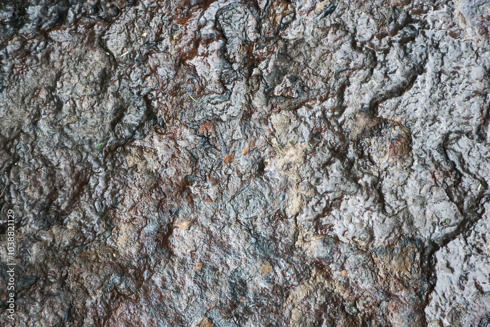 Wet rock background. Grunge texture of shiny stone. Steel like ...
