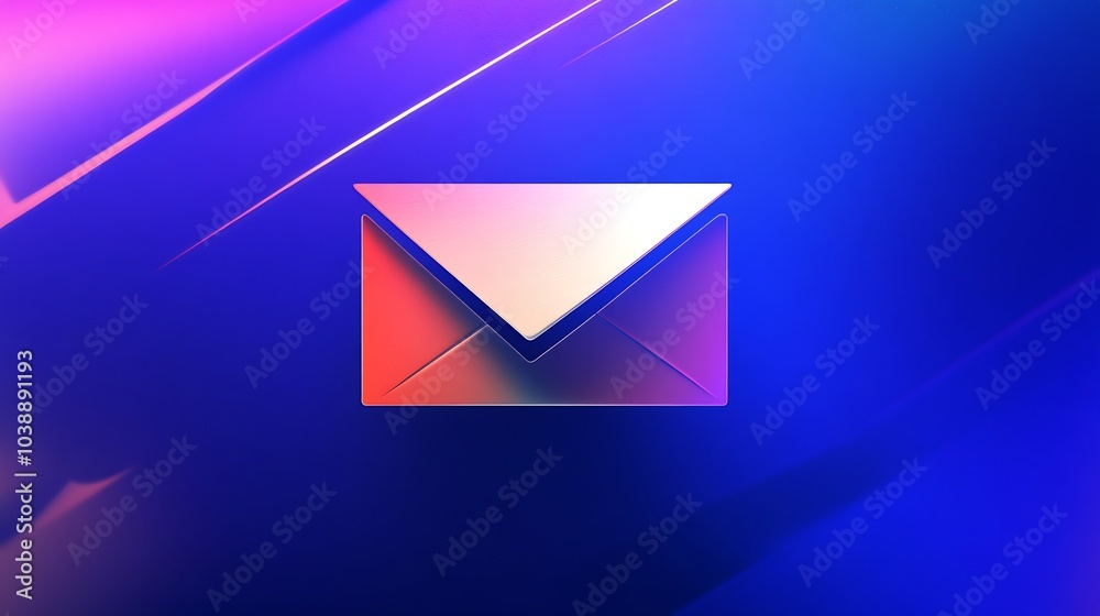 A modern, sleek design of an email icon with vibrant colors and dynamic ...