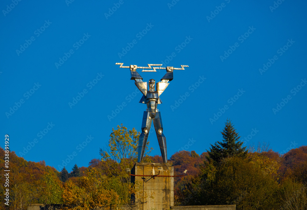 Statue of Prometheus from the Vidraru dam - Romania . The Electricity ...