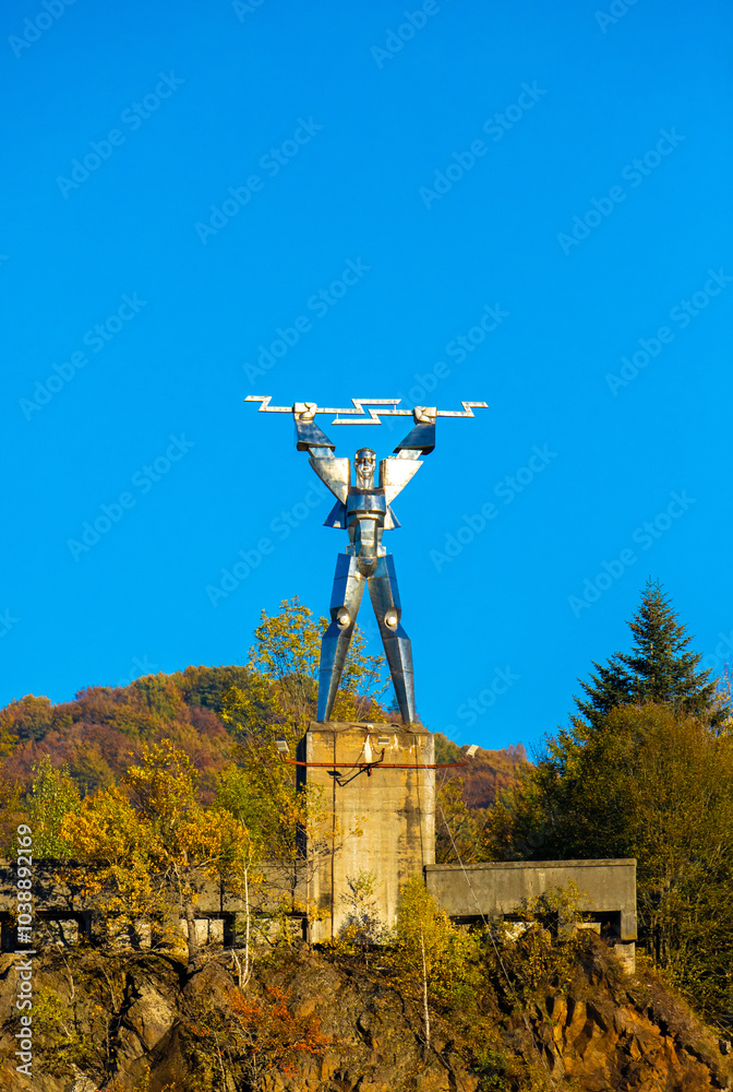 Statue of Prometheus from the Vidraru dam - Romania . The Electricity ...