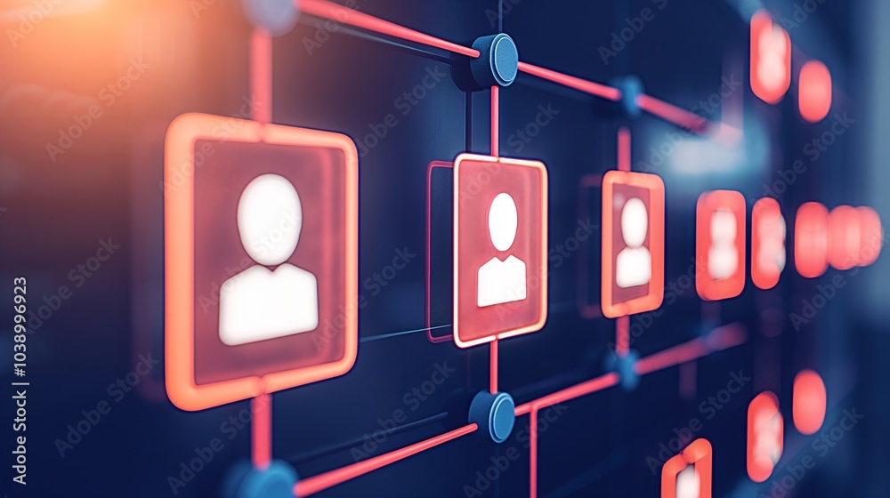 Visual representation of a digital connectivity network illustrating ...