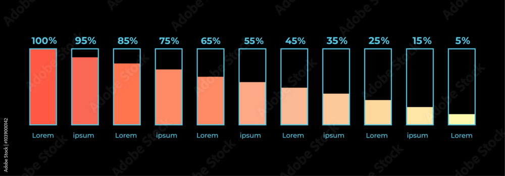 Column with peach color. Chart, column graph, infographic elements. 10% ... Column with peach color. Chart, column graph, infographic elements. 10% ...