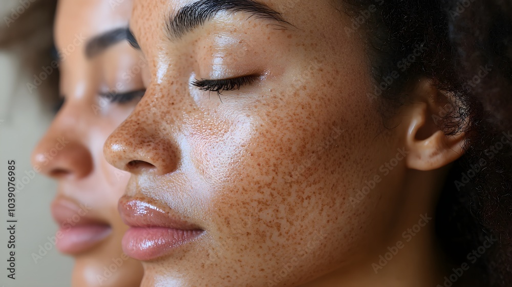 Stock-Foto „Melasma fading progression video, showing the slow but ...