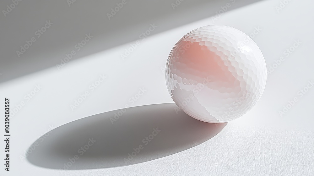 Golf ball in a realistic 3D environment, viewed from above, featuring a ...