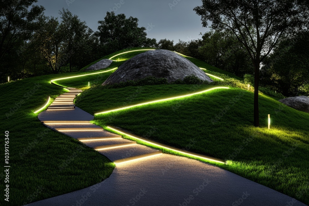 Futuristic reimagining of the Circular Mound Altar, with transparent ...