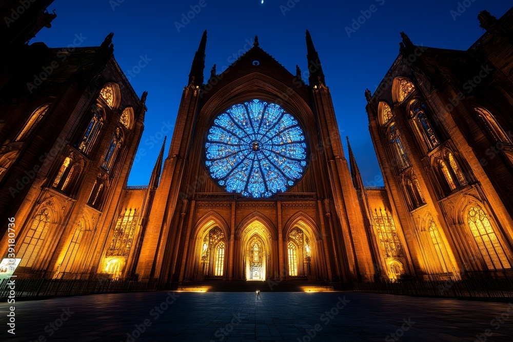 Foto de Stock Segmented gothic architecture, with distinct sections of ...