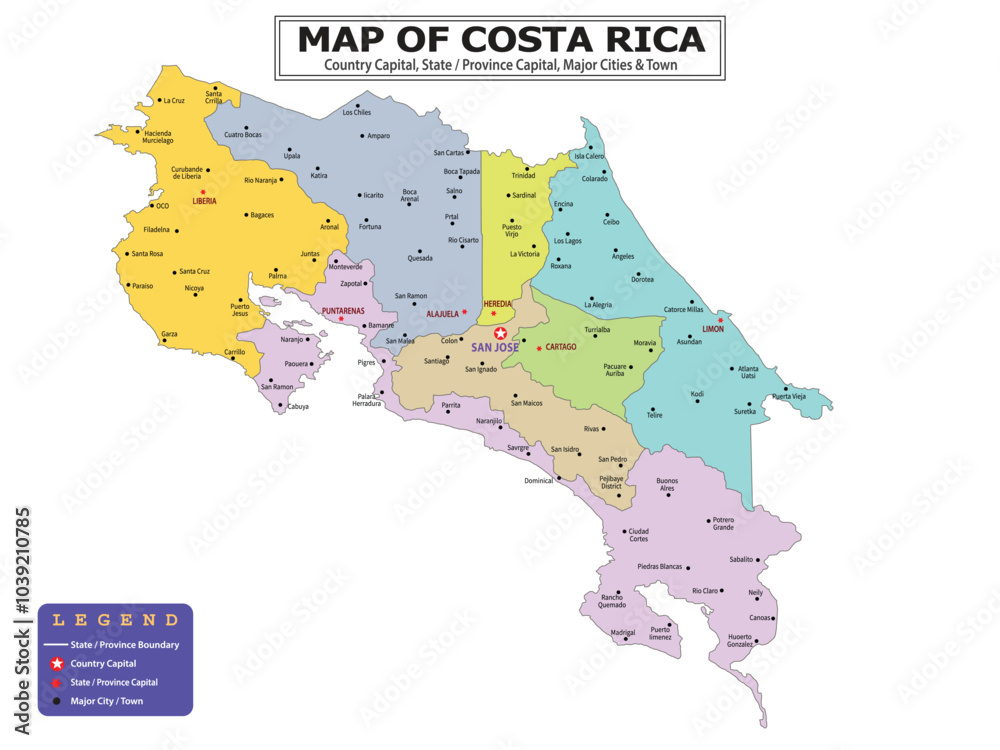 American Countries Geography Political map. Political map of country ...