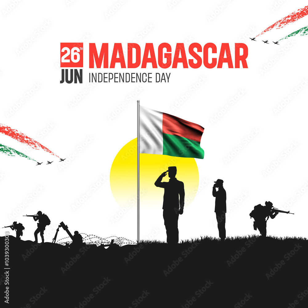 Stock-Illustration „Happy Independence Day! Madagascar with the ...