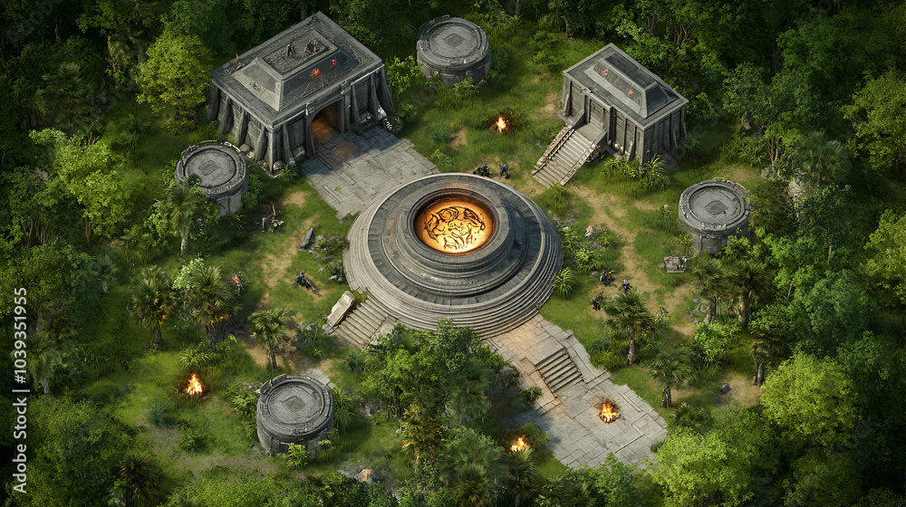 DnD Battlemap Alien Temple Battlemap. Mystical alien site with strange ...