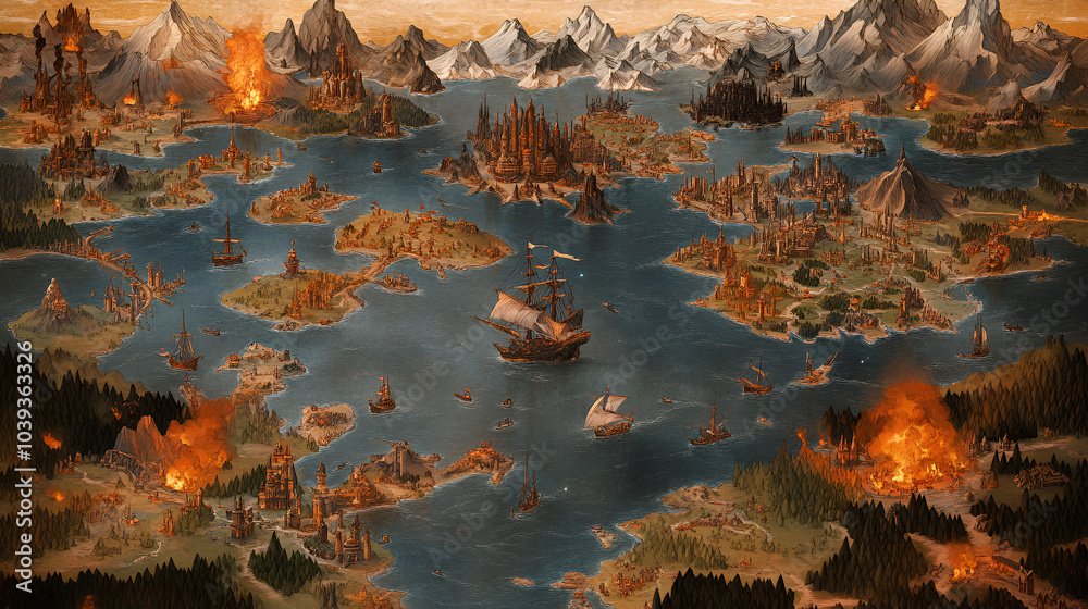 DnD Battlemap titans, battlemap, detailed, fantasy, battles, map Stock ...