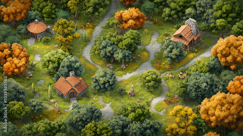 Stock-Illustration „DnD Battlemap Enchanted Forest Battlemap - Detailed ...