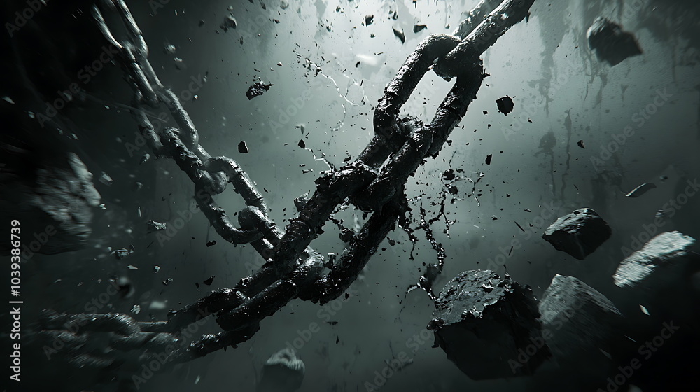 Shattered chains a powerful symbol of freedom and liberation from ...