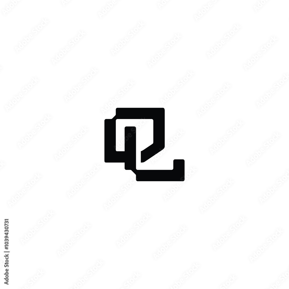 DL monogram logo design letter text name symbol monochrome logotype ...