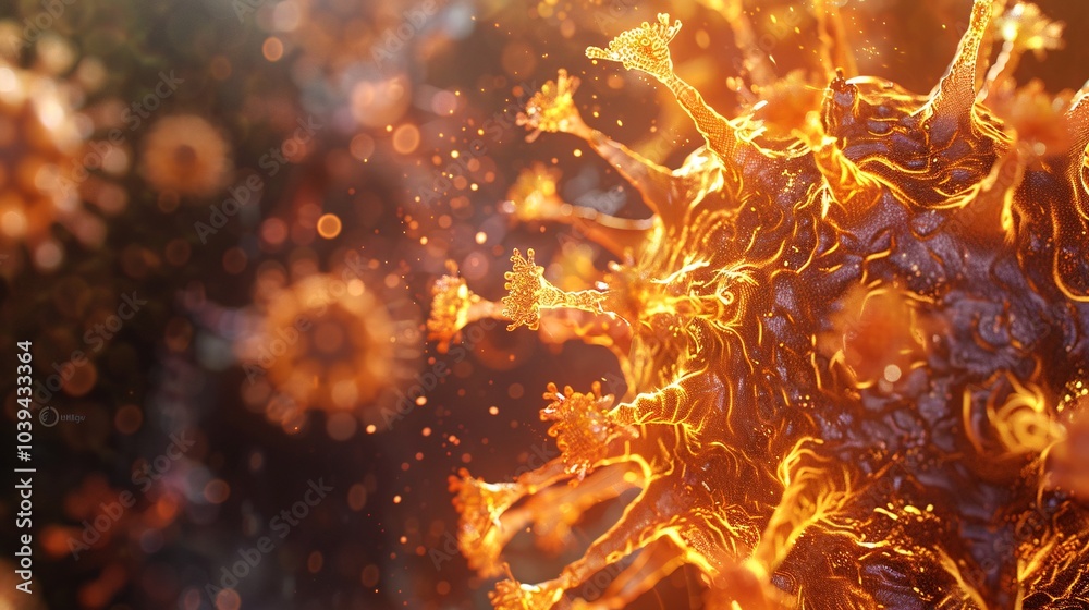 Enormous viral structure depicted in 3D digital art. Stock Illustration ...