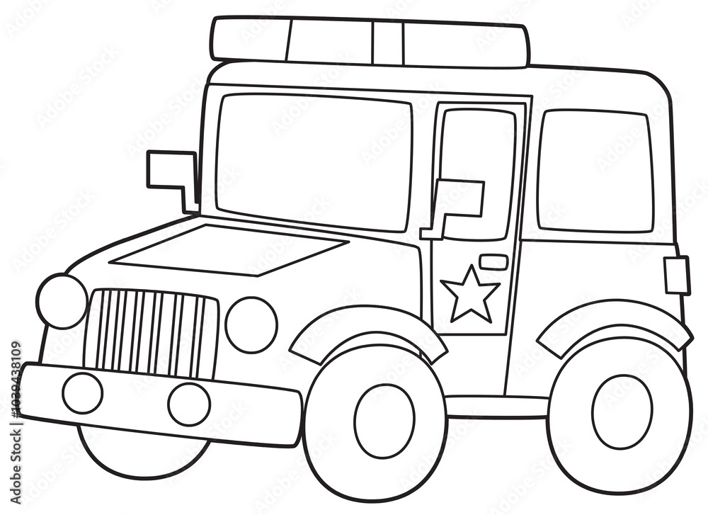 Coloring page off road police car vehicle coloring page isolated ...
