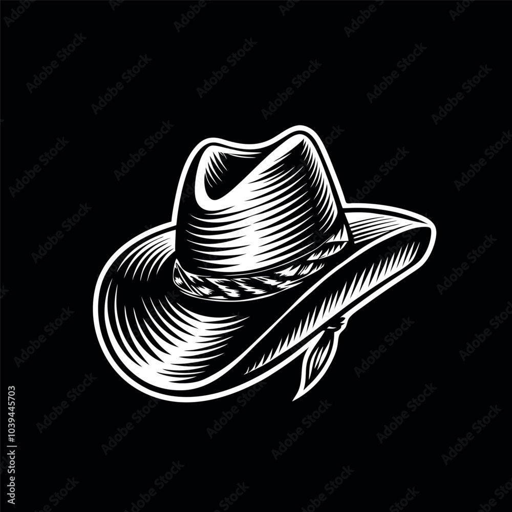 classic cowboy hat, capturing the essence of Western style in a vintage ...