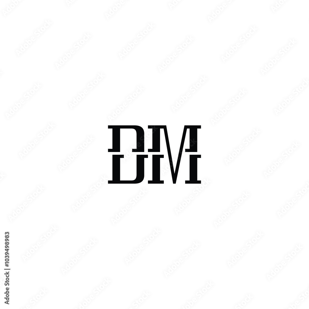 DM monogram logo design letter text name symbol monochrome logotype ...