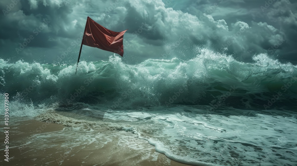 tropical storm hurricane typhoon cyclone ocean beach high surf waves ...