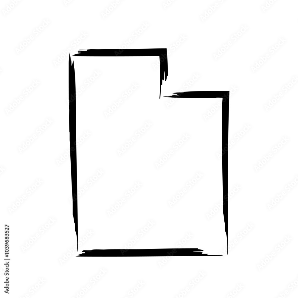 Utah hand drawn map. Simple US state outline sketch map. Doodle style ...