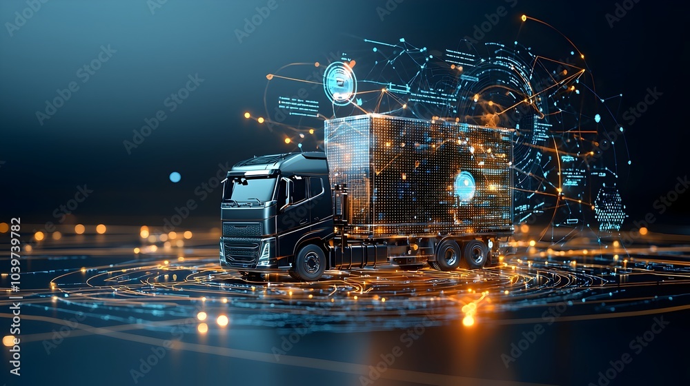 Optimized Warehouse Logistics with Glowing Mesh Forklift Pathways ...