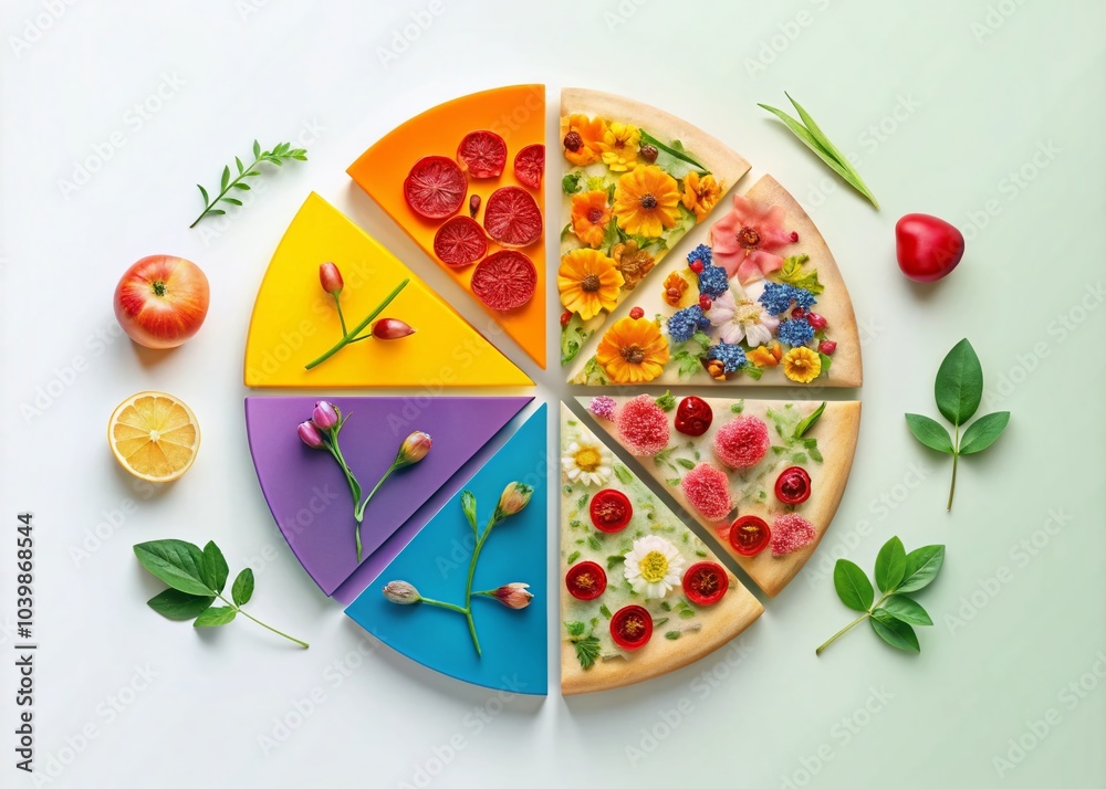 Circle Division Infographic with Pie Chart Segments for Data ...