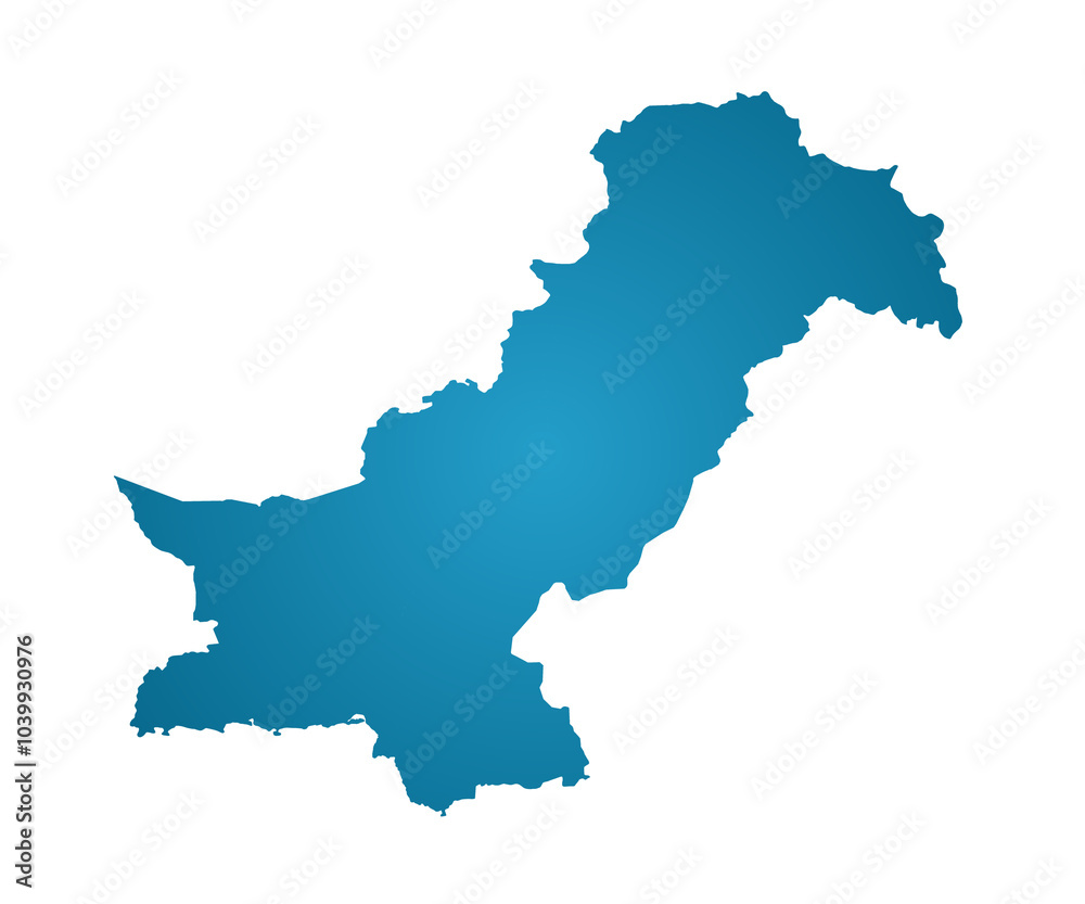 blue Pakistan administrative map. province map of Pakistan, blank Map ...