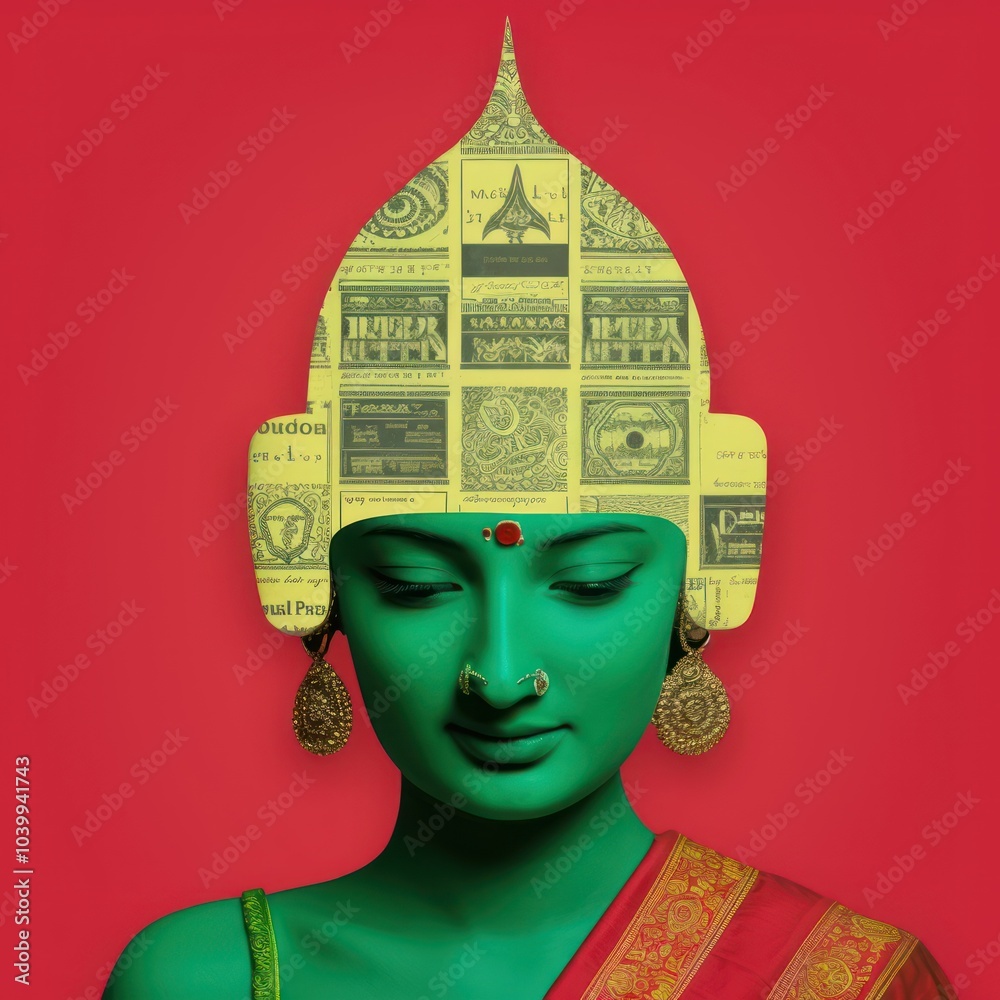 Pop india traditional art collage represent of india culture ...