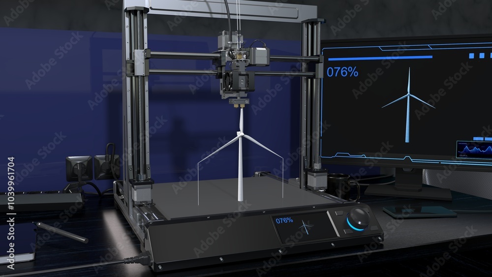Printing a wind farm layout on a 3D printer is an modern way to ...