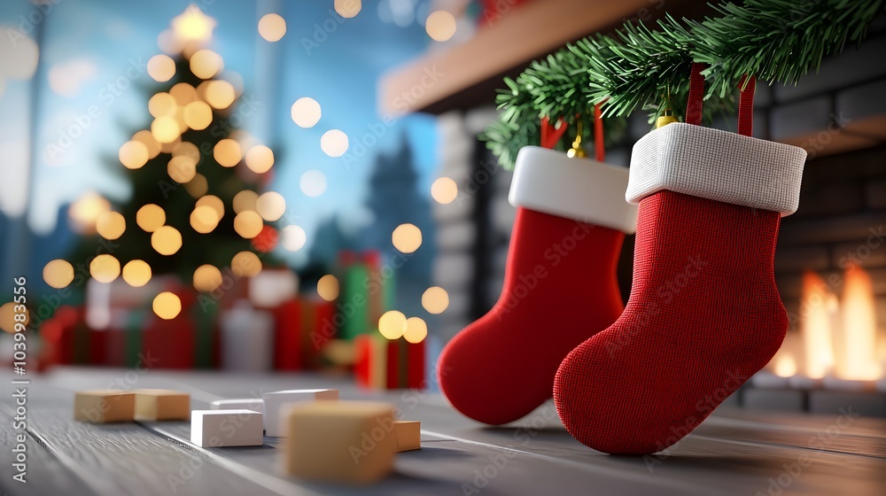 Retro 8 Bit Pixel Art Christmas Hanging by the Fireplace Cozy Digital ...