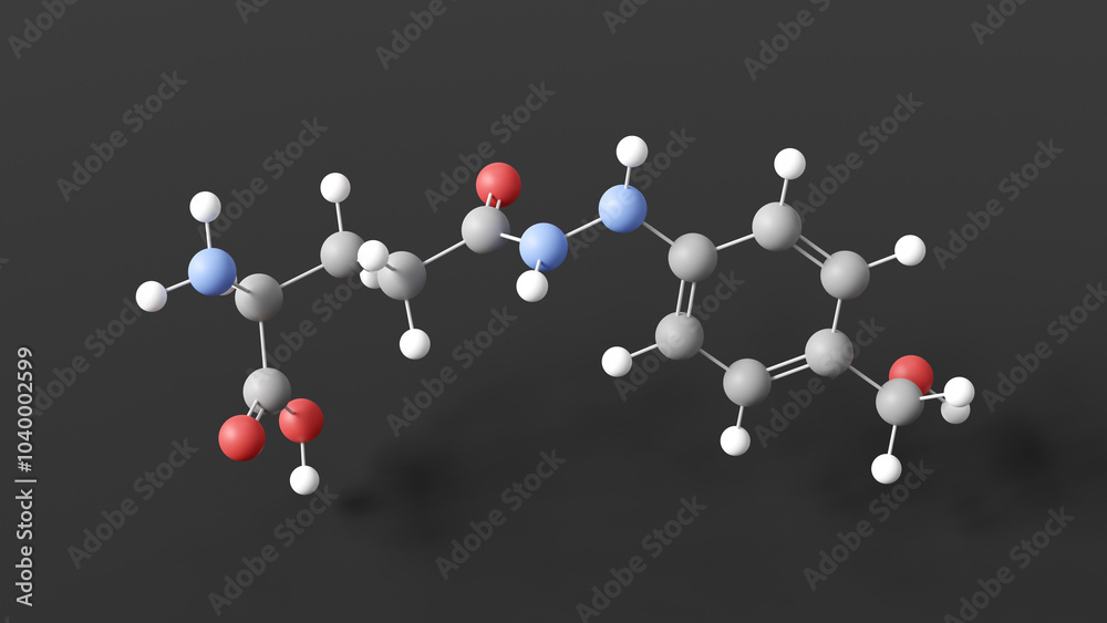 agaritine molecule 3d, molecular structure, ball and stick model ...
