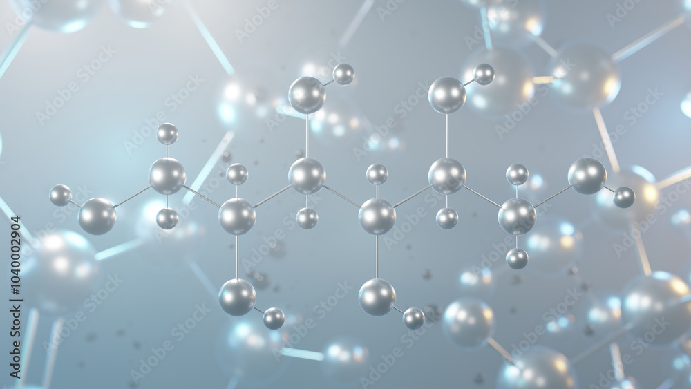 mannitol molecular structure, 3d model molecule, e421, structural ...