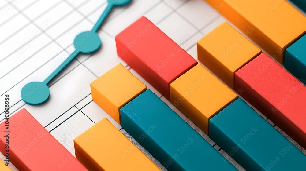 Intricate data visualization with intersecting vibrant line charts and ...