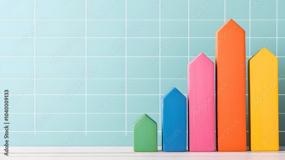 Vibrant and dynamic graph featuring bold line charts overlaid on ...