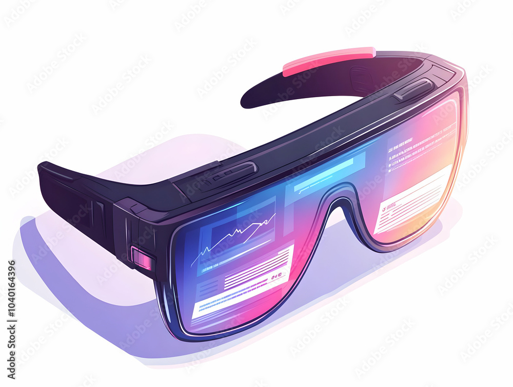 Flat Macro Digital Receipt Smart Glasses Display Close Up Holographic ...