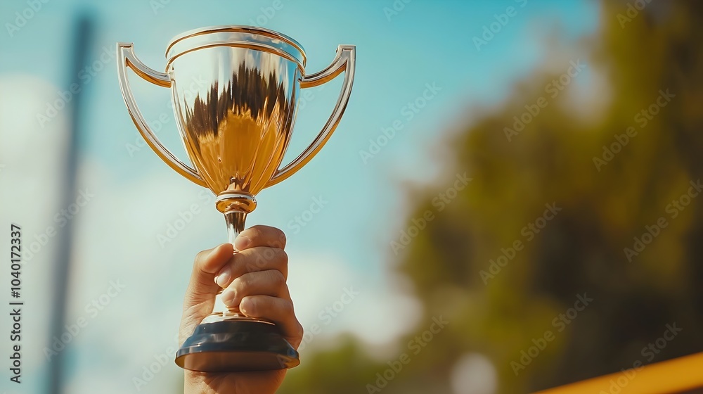 Celebrating Unity in Sports Diverse Athletes Holding a Trophy Together ...