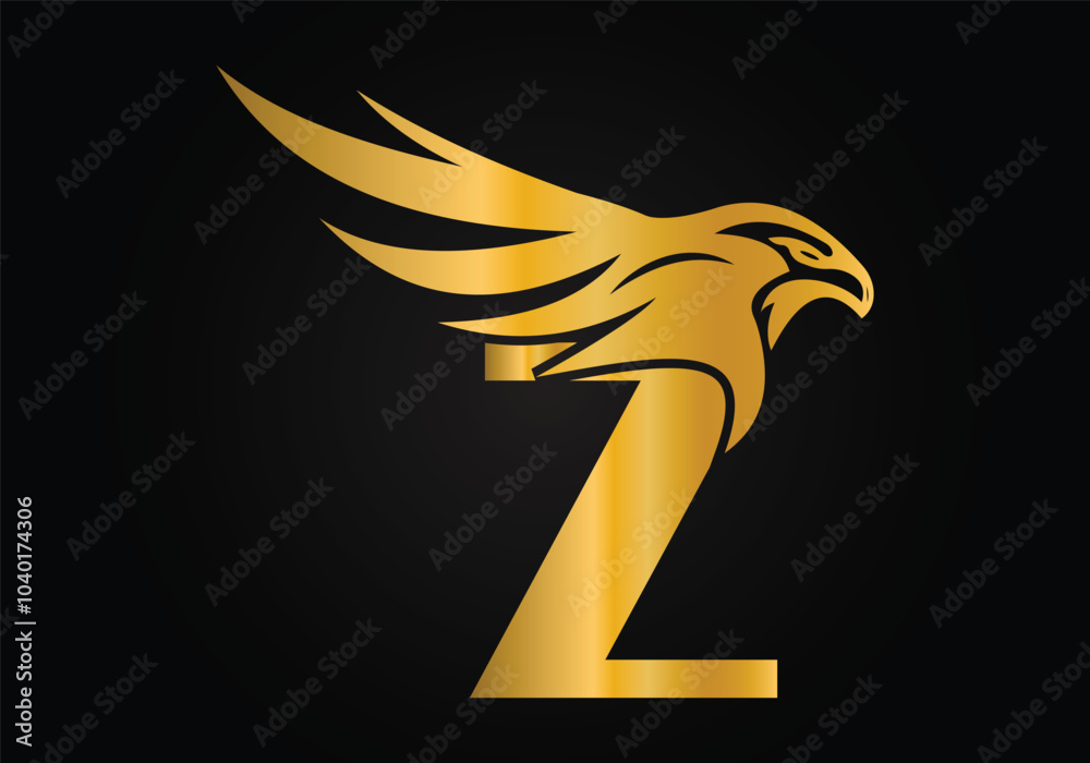 Initial Z monogram letter alphabet with Eagle head symbol. Letter With Eagle Logo Design Vector ...