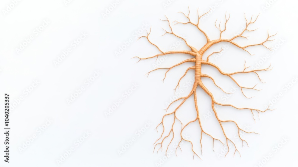 Cross-section of plant root under microscope, cell walls and nutrient ...