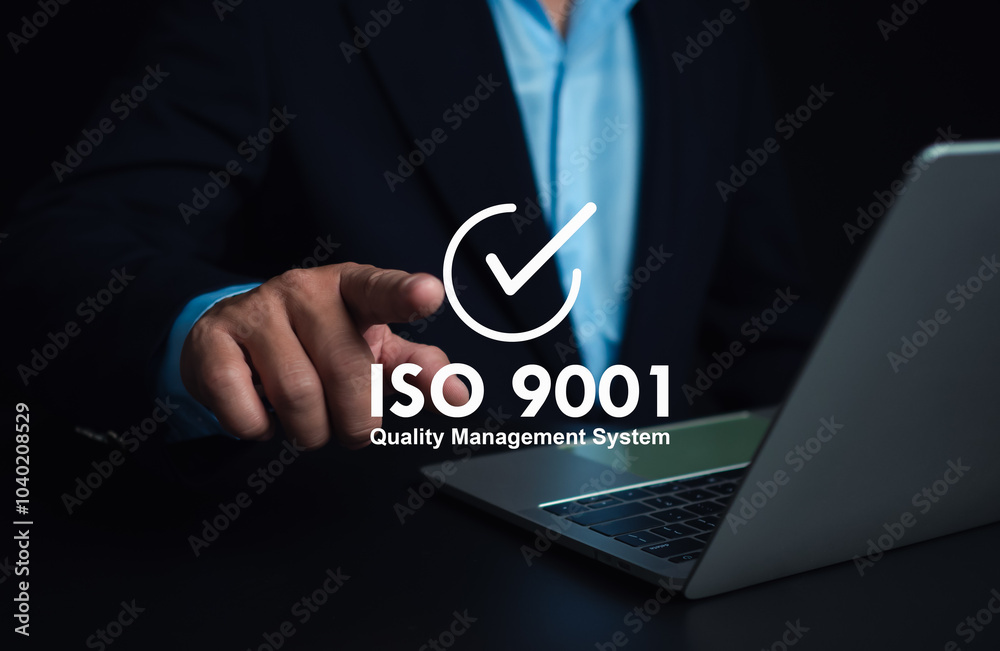 ISO 9001 Standard certification standardisation quality control concept ...