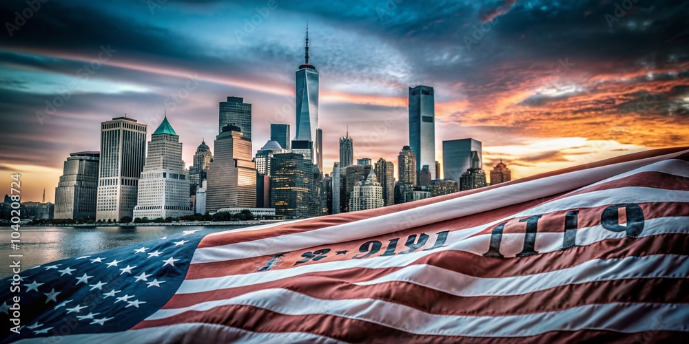 Reflective Tribute to 9/11 in New York - Commemorative Banner Design ...