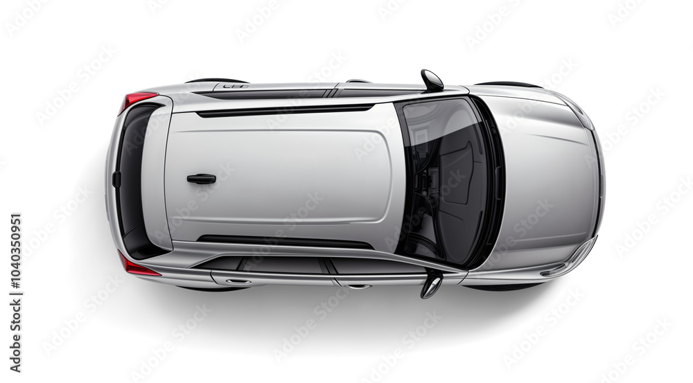 Silver SUV Car, Top View. Isolated on Transparent Background. PNG ...