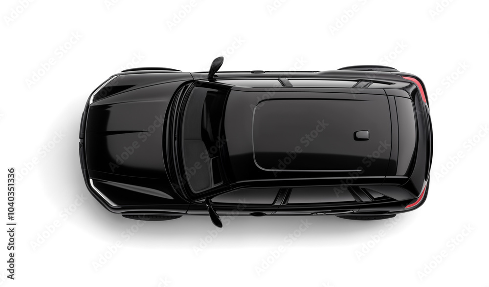 Modern Black SUV Car, Top View. Isolated on Transparent Background. PNG ...