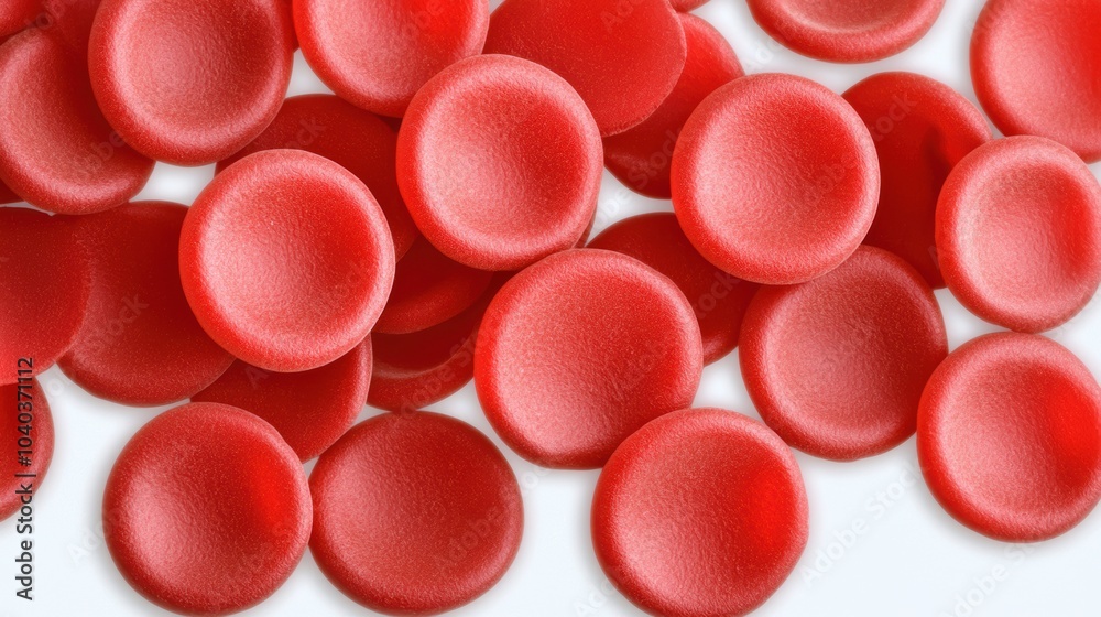 Illustration of red blood cells flowing through veins, showing their ...