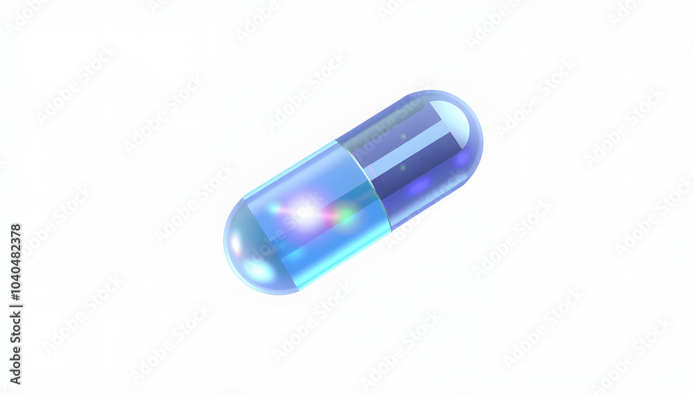 Medical capsule png holographic icon, transparent background isolated ...