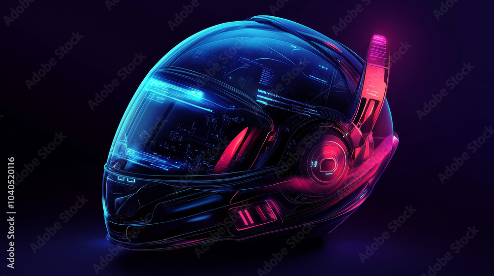 Vector illustration of a HUD UI design featuring a futuristic helmet or ...