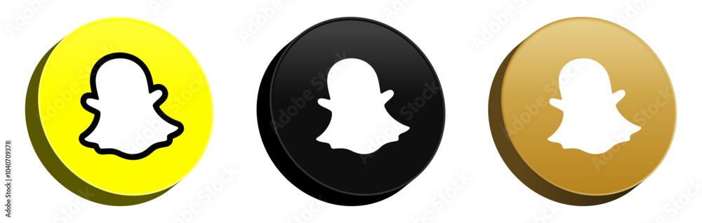3d snapchat logo 3d social media icons, social network logos - snapchat ...