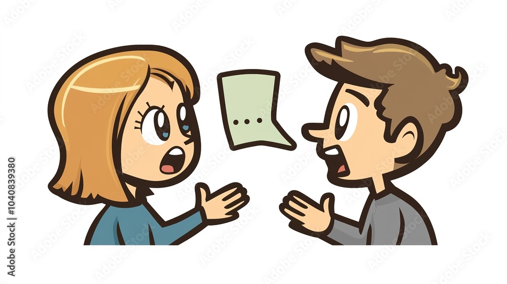 Cartoon Vector Icon of People Talking: A Symbol of Communication ...